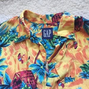 GAP | Shirts | Button Up Hawaiian Shirt Tropical Floral Bundle M | Poshmark